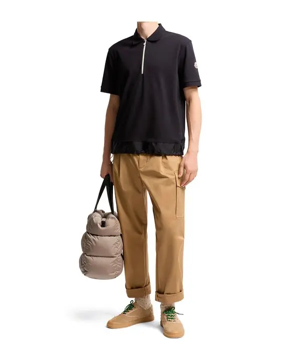 Moncler Quater-zip Short-sleeve Polo Shirt