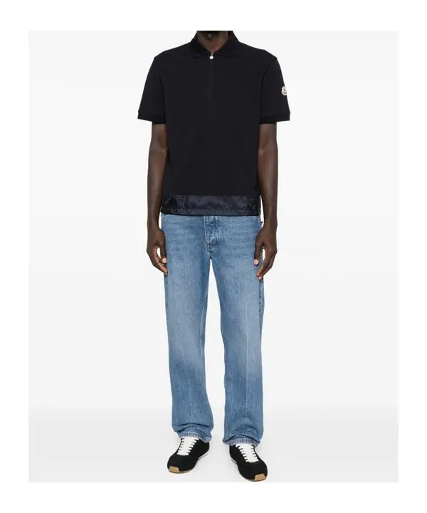 Moncler Quater-zip Short-sleeve Polo Shirt