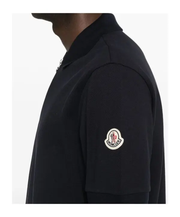 Moncler Quater-zip Short-sleeve Polo Shirt