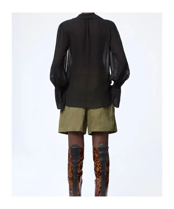 Nina Ricci Lavallière Ruffled Shirt With Puff Sleeves