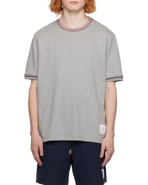 Thom Browne Logo Patch Crewneck T-shirt