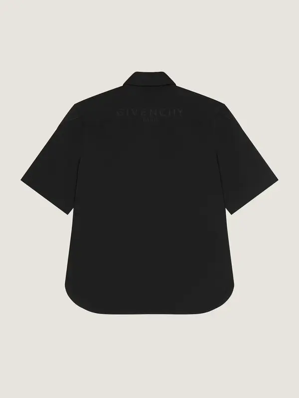 Givenchy Couture Seam Zip-front Short-sleeve Shirt - Black