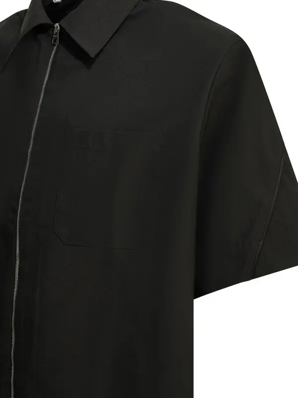Givenchy Couture Seam Zip-front Short-sleeve Shirt
