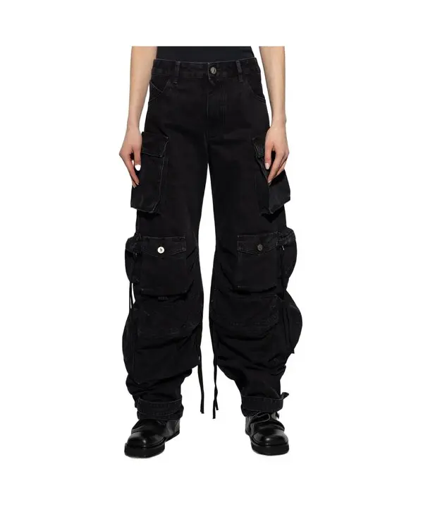 Attico Logo Patch Cargo Jeans