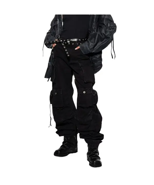 Attico Logo Patch Cargo Jeans
