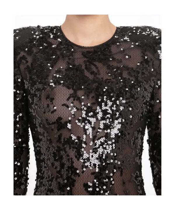 Victoria Beckham Sequin Embellished Open Back Tulle Gown