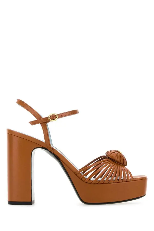 Valentino Garavani Coeur Royal Platform Sandals - Brown