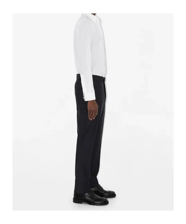 Burberry Wool Tailored Trousers - Navy Blue