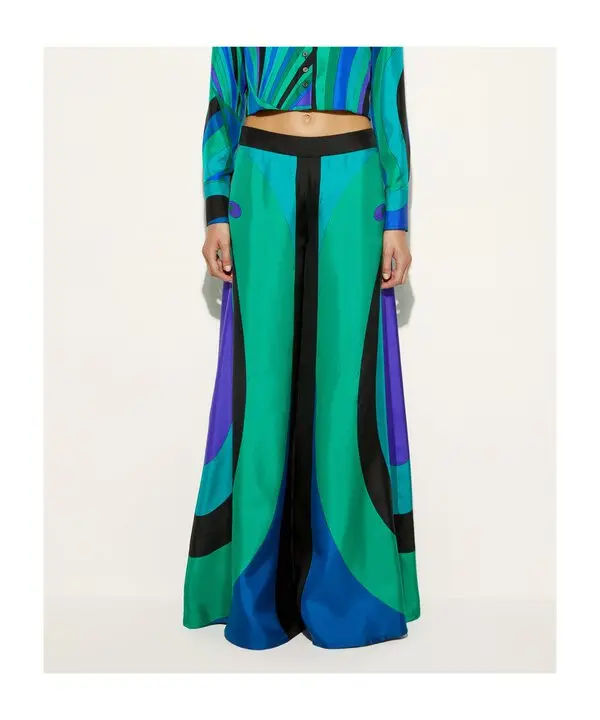 Emilio Pucci Abstract Print Wide Leg Pants