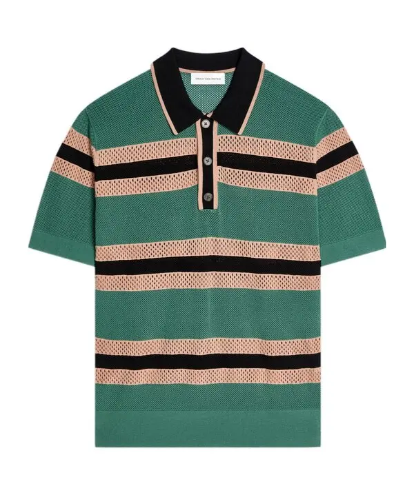 Dries Van Noten Striped Polo Shirt - Pine