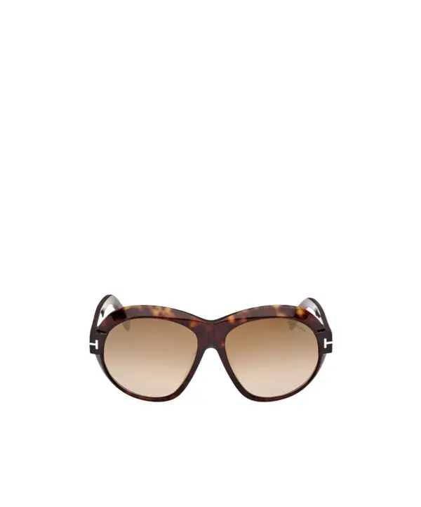 TOM FORD Inger Round Frame Sunglasses - Nude