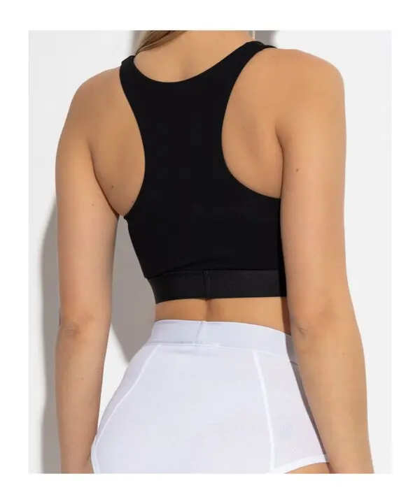 Versace Logo Elasticated Cropped Sleeveless Top