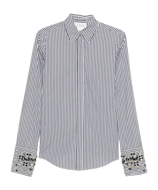 Sportmax Striped Shirt With Embellished Cuffs