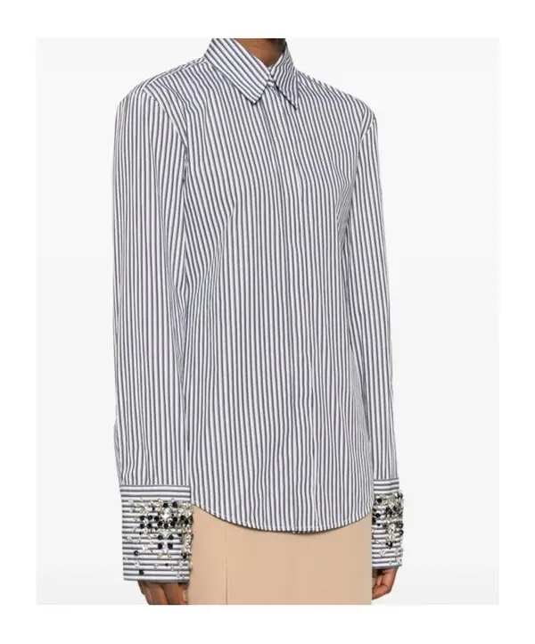 Sportmax Striped Shirt With Embellished Cuffs
