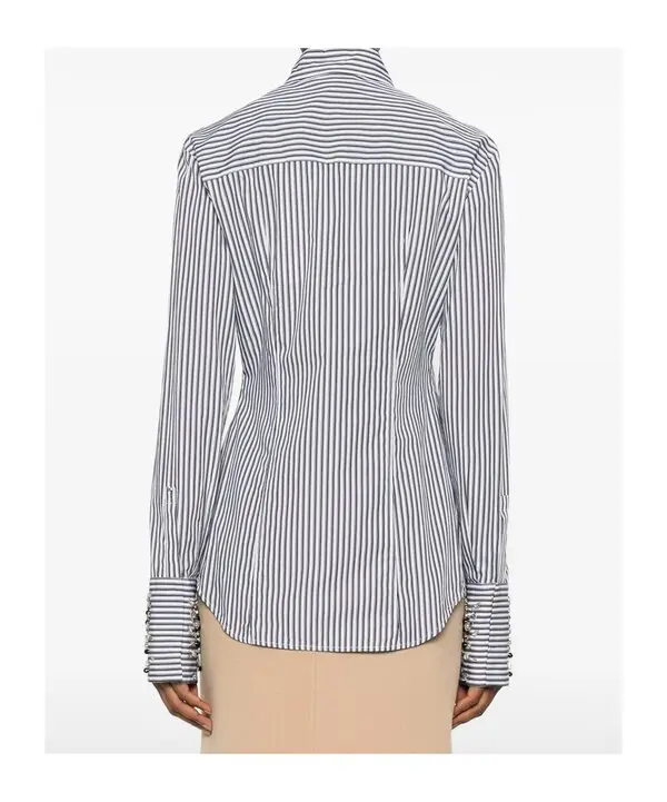 Sportmax Striped Shirt With Embellished Cuffs