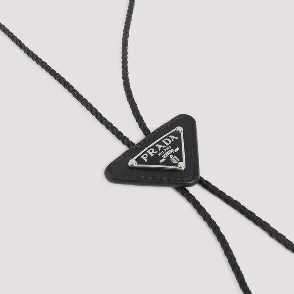 Prada Triangle Leather Tie