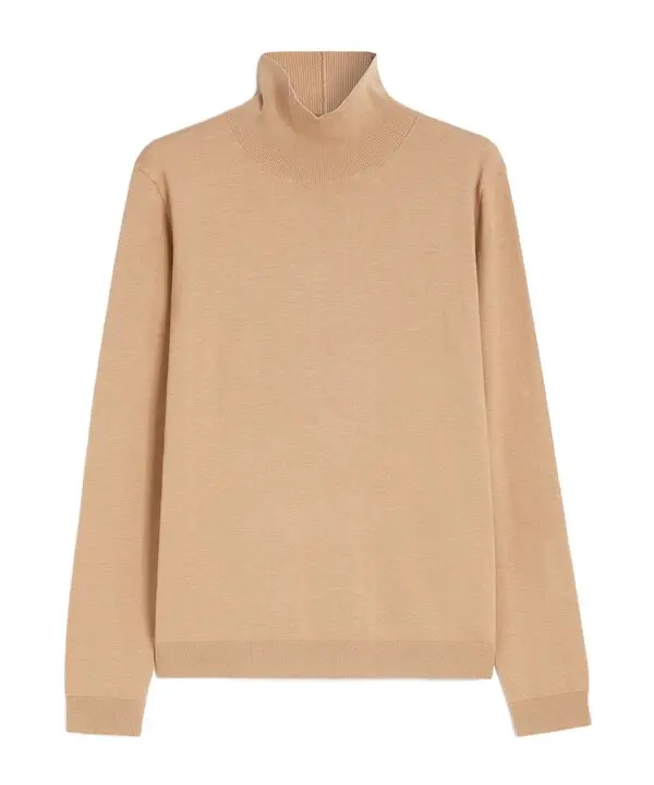 Max Mara Kiku Long-sleeved Turtleneck Jumper - Camel