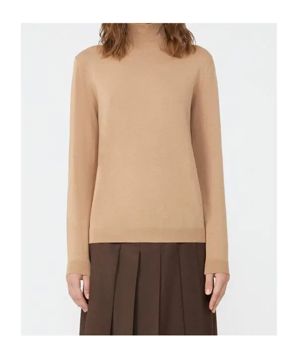 Max Mara Kiku Long-sleeved Turtleneck Jumper - Camel
