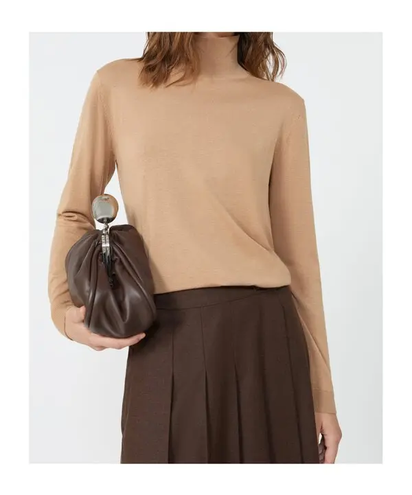 Max Mara Kiku Long-sleeved Turtleneck Jumper - Camel