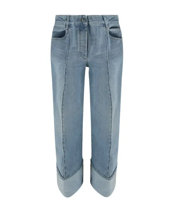 Bottega Veneta Denim Jeans With Turn-up Hem - Gray