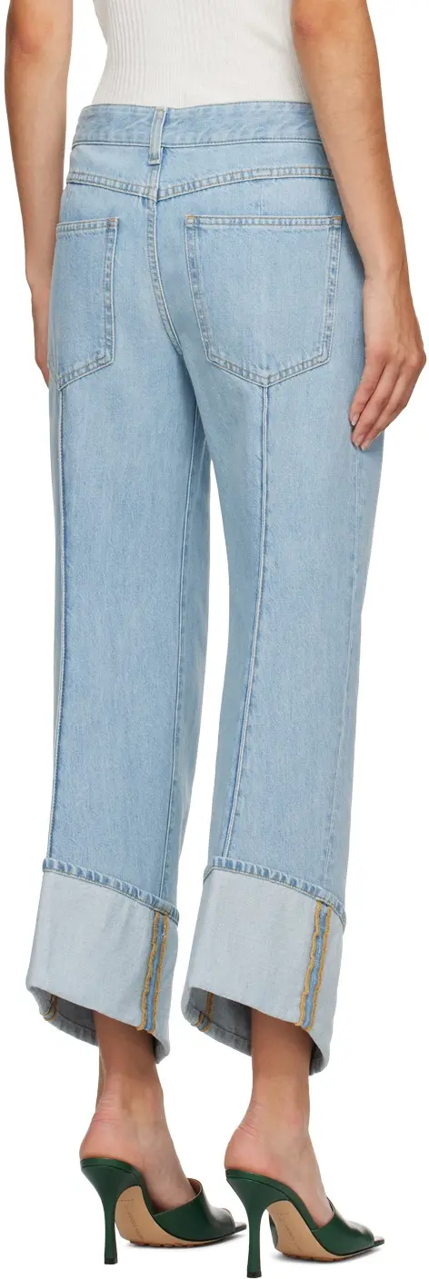 Bottega Veneta Denim Jeans With Turn-up Hem - Gray