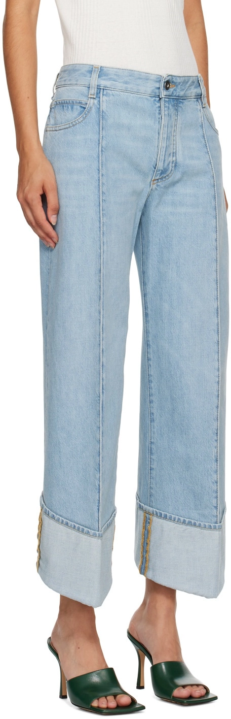 Bottega Veneta Denim Jeans With Turn-up Hem - Gray