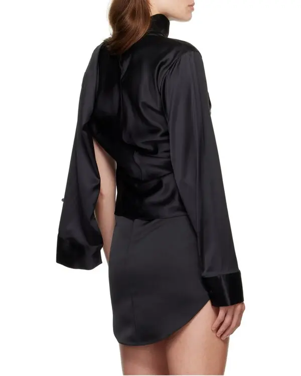 COURREGES Long Sleeve High Neck Top With Back Fastening