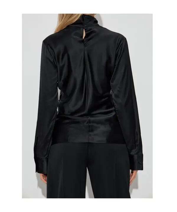 COURREGES Long Sleeve High Neck Top With Back Fastening