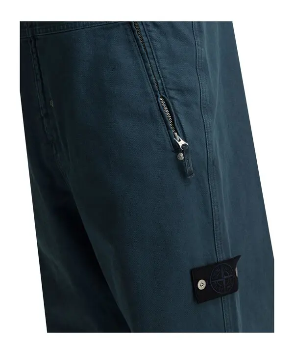 Stone Island Overalls With Zipper Closure And Patch Pockets