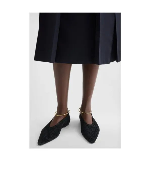 JIL SANDER Pointed Toe Perforated Ballet Flats