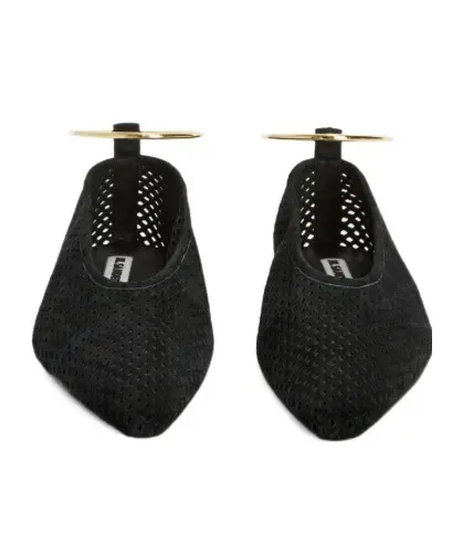 JIL SANDER Pointed Toe Perforated Ballet Flats
