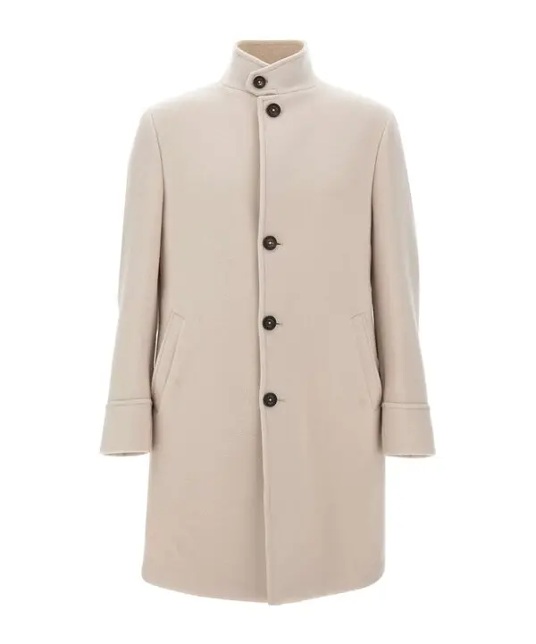 Eleventy Single-breasted Coat With Stand Collar - No