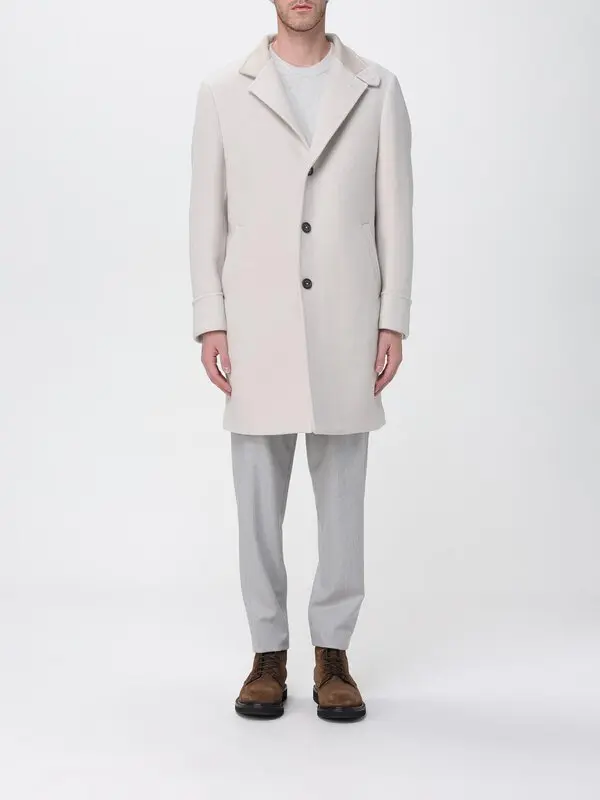Eleventy Single-breasted Coat With Stand Collar