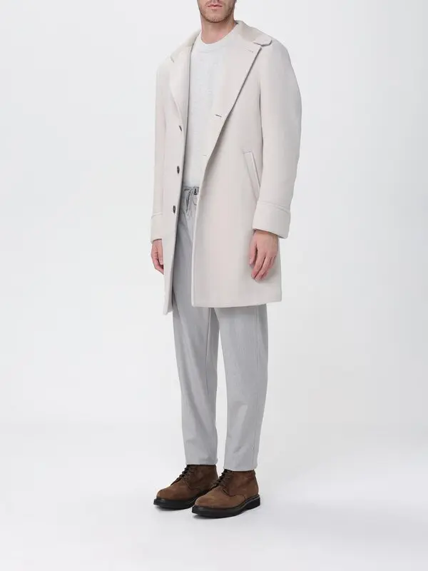 Eleventy Single-breasted Coat With Stand Collar