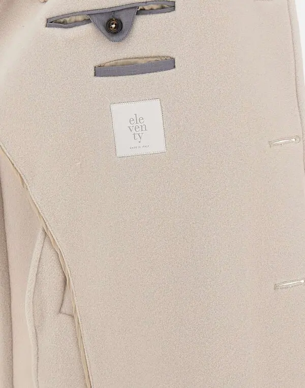 Eleventy Single-breasted Coat With Stand Collar