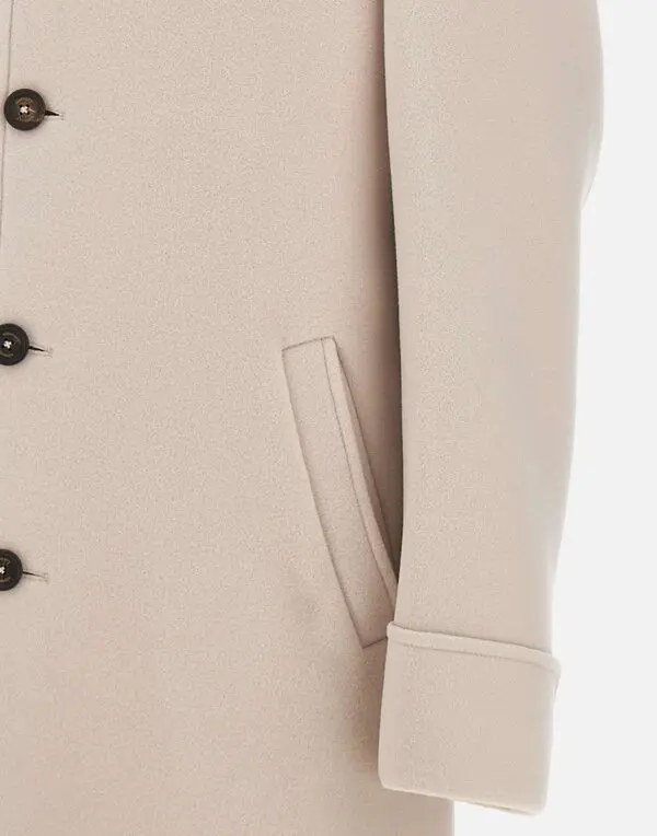 Eleventy Single-breasted Coat With Stand Collar