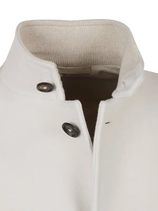 Eleventy Single-breasted Coat With Stand Collar