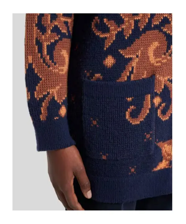 Etro Pattern-jacquard Button-up Cardigan - Blue