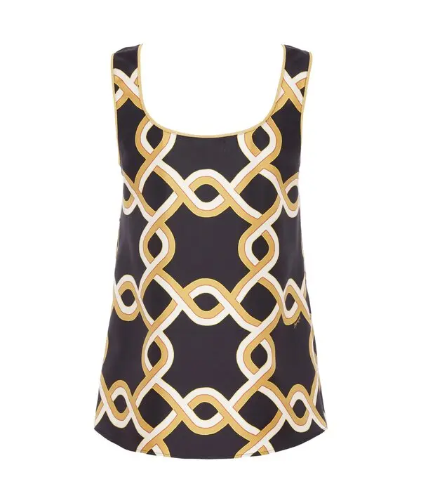La DoubleJ Twirl Top Geometric Print Sleeveless - Black/multicolor