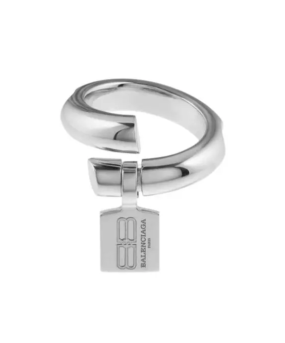 Balenciaga Saint-germain Tag Ring - Silver