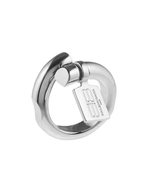 Balenciaga Saint-germain Tag Ring - Silver