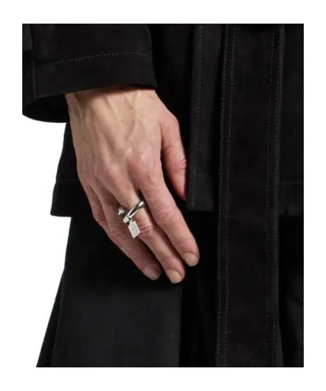 Balenciaga Saint-germain Tag Ring - Silver