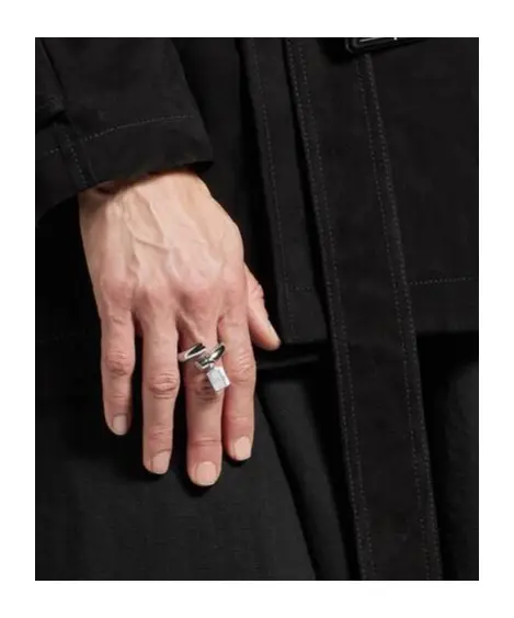 Balenciaga Saint-germain Tag Ring - Silver
