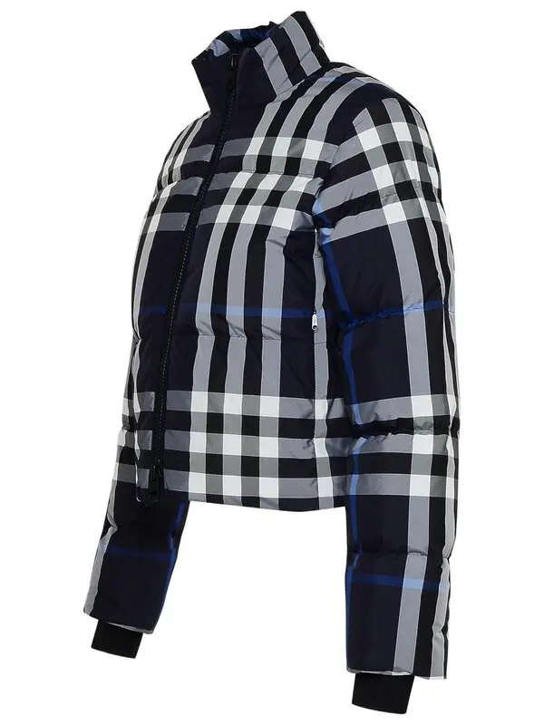 Burberry Cropped Check Puffer Jacket - Black