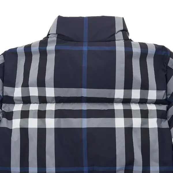 Burberry Cropped Check Puffer Jacket - Black