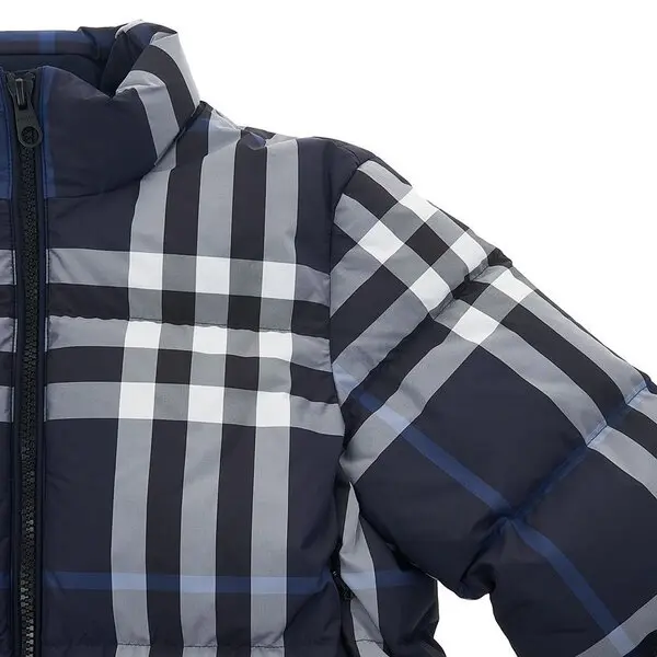 Burberry Cropped Check Puffer Jacket - Black
