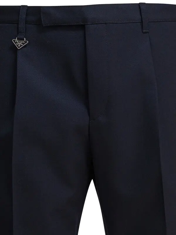 Prada Pleated Tailored Trousers - Blue