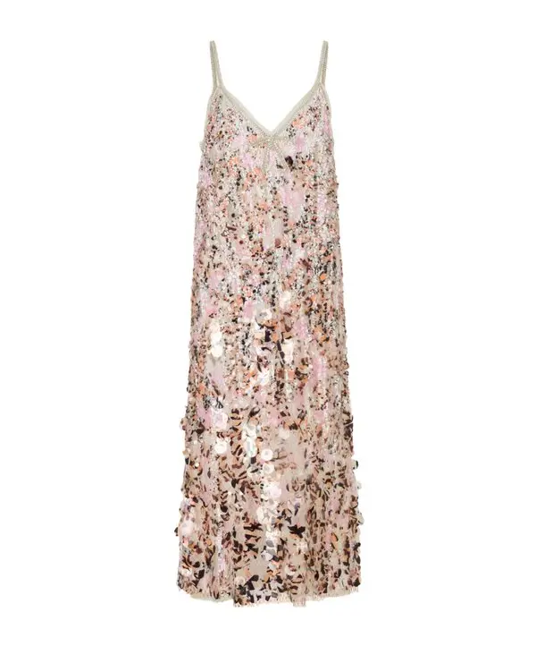 Marni Sequin Embellished Midi Dress - Pinksand