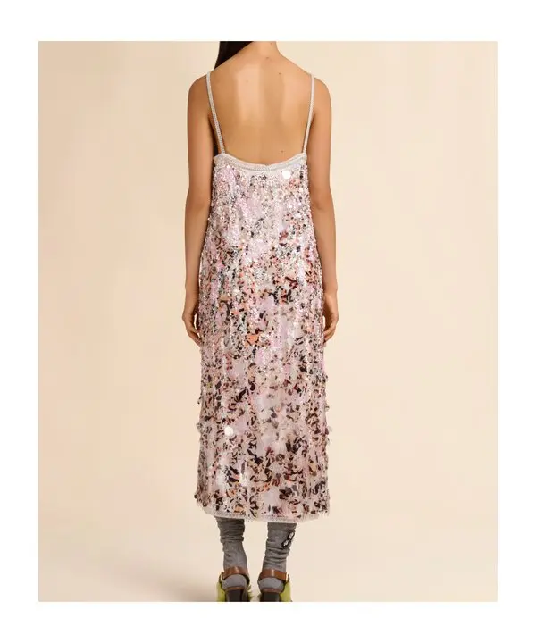 Marni Sequin Embellished Midi Dress - Pinksand