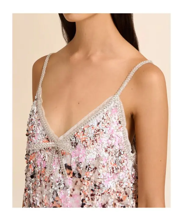 Marni Sequin Embellished Midi Dress - Pinksand
